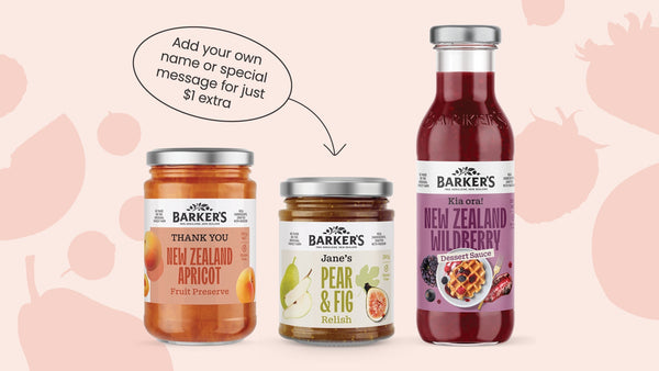 New customised labels have arrived | Barker's Foodstore & Eatery